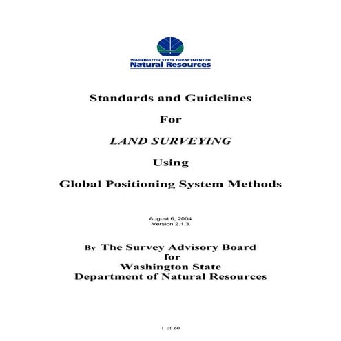 Standards and guidelines for land surveying using gps ver 2.1.3 | PDF