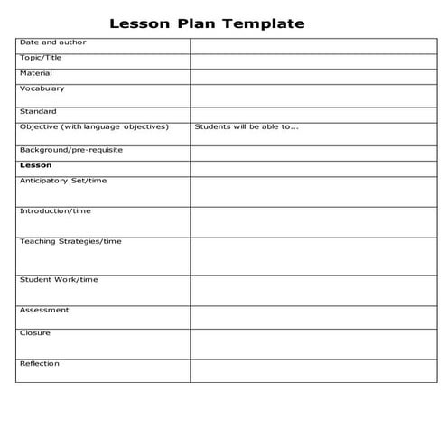Standards - Loving myself chart - Lesson plan template | DOCX