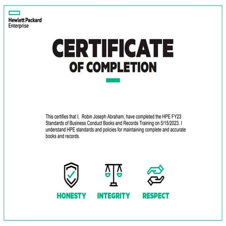Standards of Business Conduct - HPE | PDF