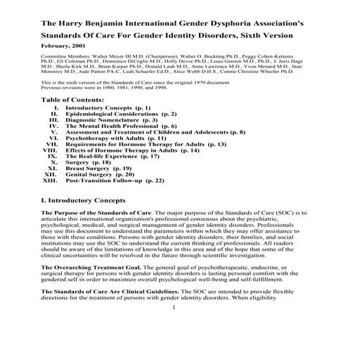 Standards of care for gender identity disorders sixth version wpath ...