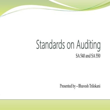 Standards on auditing 540 550 | PPTX