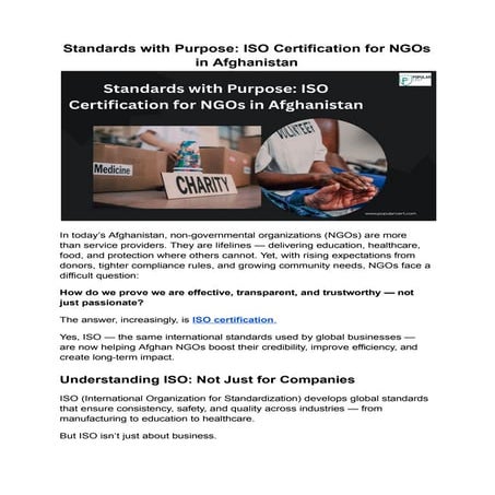 Standards with Purpose_ ISO Certification for NGOs in Afghanistan.pptx