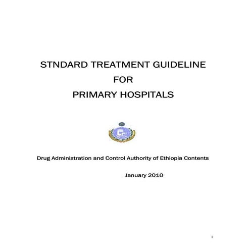 Standard treatment guideline for primary hospital in ethiopia 2010 | PDF
