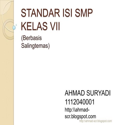 Standar isi smp kelas vii | PPT