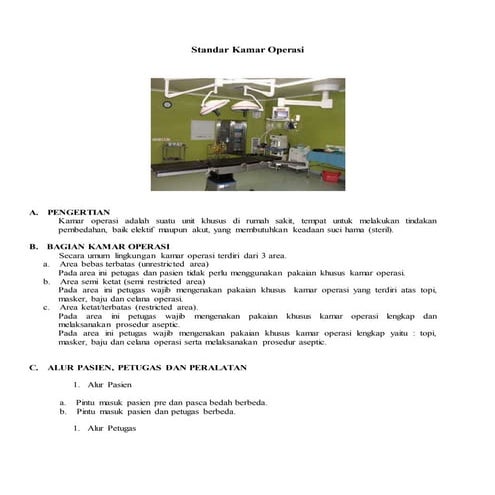 Standar kamar operasi | DOCX