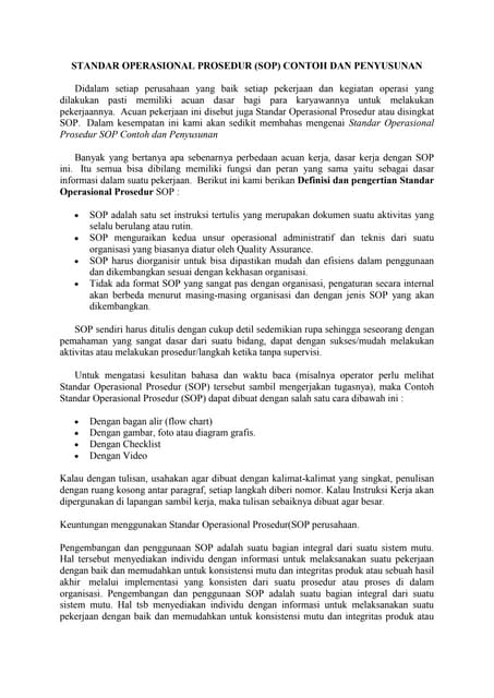 Standar Operasional Prosedur (SOP) HRD plus flowchart | PDF