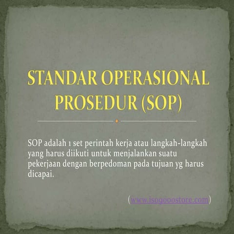 Standar operasional prosedur (sop) penanganan infus | PPTX