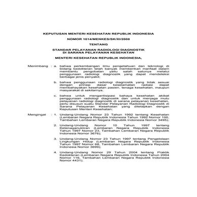 Standar pelayanan radiologi | PDF
