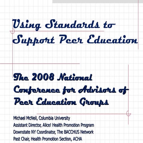 Using Standars in Peer Education | PPT