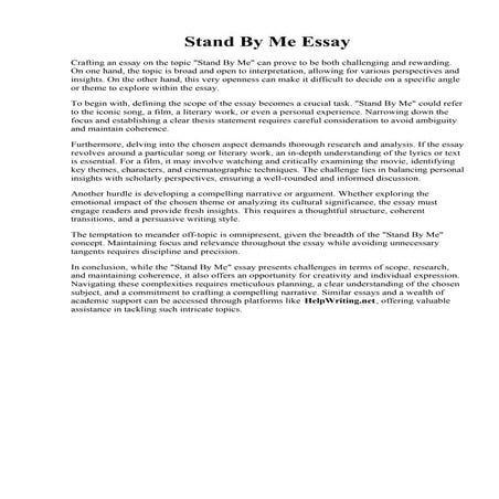 Stand By Me Essay | PDF