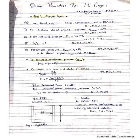 Standard Design Procedure of IC Engine by Prof. Sagar Dhotare | PDF