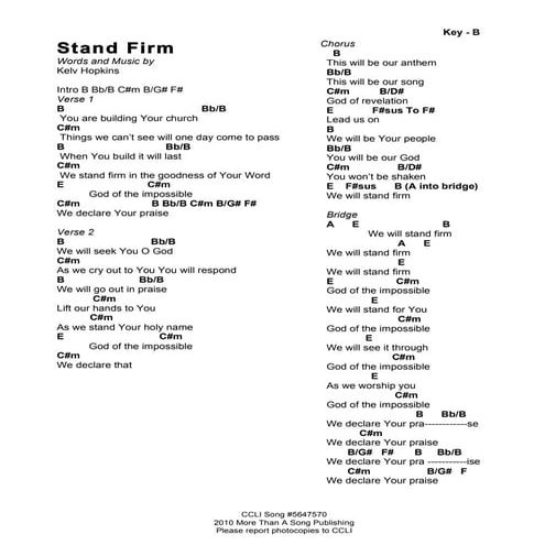 Stand firm chords | PDF