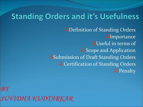 Industrial employment(standing orders ) act 1946 | PPTX | Law