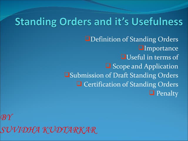 Standing orders act, 1946 | PPT