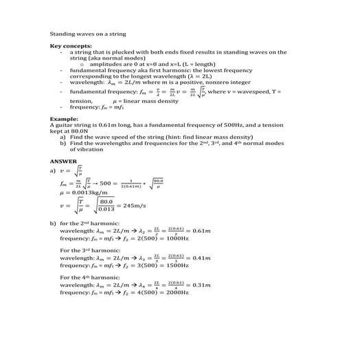 Standing waves on a string | PDF | Classical Music | Music