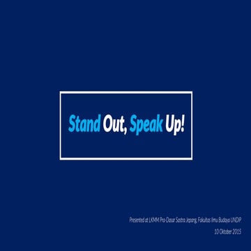 Stand Out, Speak Up! | PDF