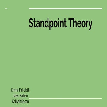 Public Relations Research Standpoint Theory | PPT