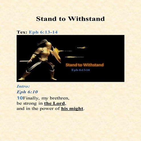 Stand to Withstand | DOCX