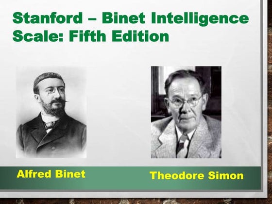 Stanford binet intelligence scale- fifth edition | PPT
