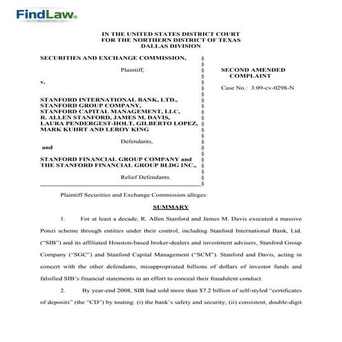 FindLaw | SEC v. Stanford International Bank, et al. | PDF