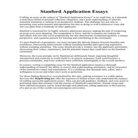 Stanford Application Essays. Stanford MSx Application Essay Tips amp ...