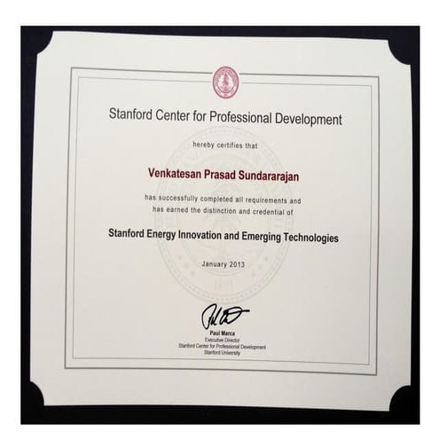 Stanford Engineering - Energy Innovation Certificate VPS | PDF