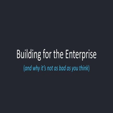 Y Combinator Startup Class 12 Building For The Enterprise Ppt
