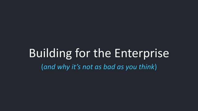 Y Combinator Startup Class 12 Building For The Enterprise Ppt