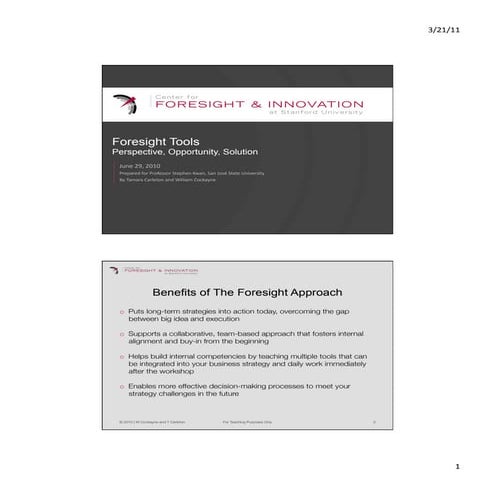 Stanford foresight tools | PDF | Business and Finance