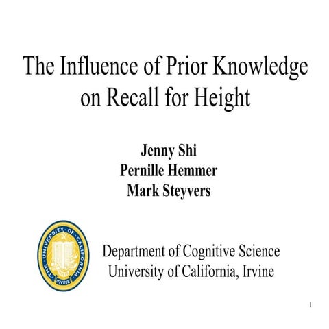 Influence of Prior Knowledge on Recall for Height | PPT