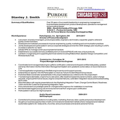 Stan's resume winter 2017 | DOCX