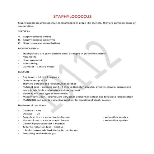 Staphylococcus | PDF