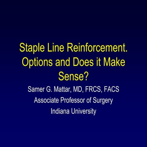 Staple line reinforcement | PPT