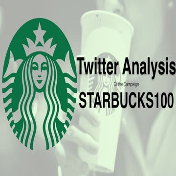 Twitter Analytics of The Campaign Starbucks 100 | PPT