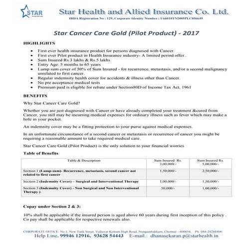 Star Heatlh Insurance Revised FHO Policy | PDF