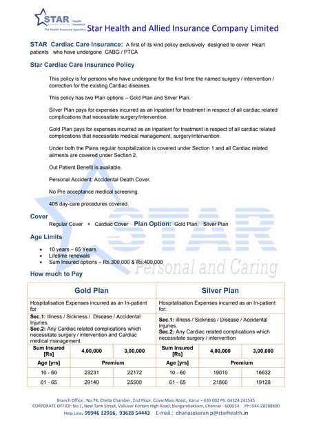 Star Heatlh Insurance Revised FHO Policy | PDF