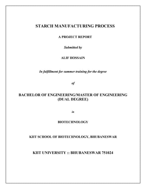 The production process of starch | PPTX | Desserts and Baking | Food ...