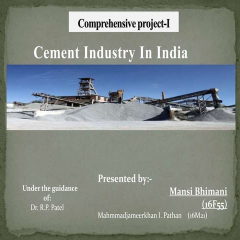 comprehensive project - I on cement industry PPT | PPTX