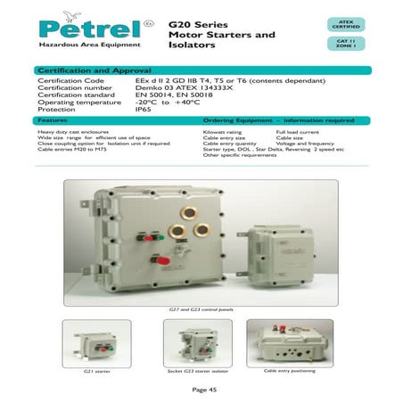 Star Delta Starters & Isolators 30KW ATEX Certified Zone 1 Hazardous ...