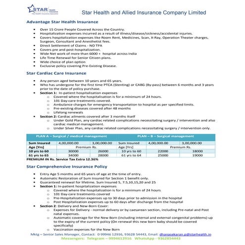 Star Health Insurance Coimbatore | STAR HEALTH INSURANCE | PDF