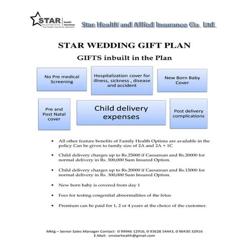 Star health wedding gift policy [pregnancy cover] | PDF