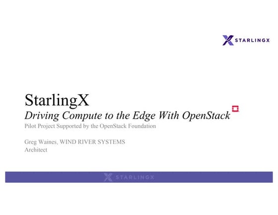 StarlingX - Project Onboarding | PPT