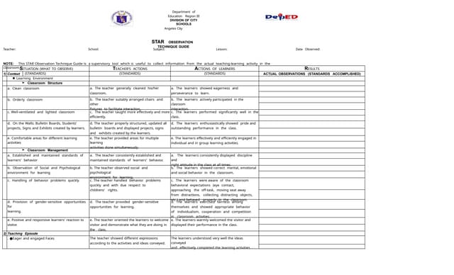 STAR Observation Technique ............. | DOCX