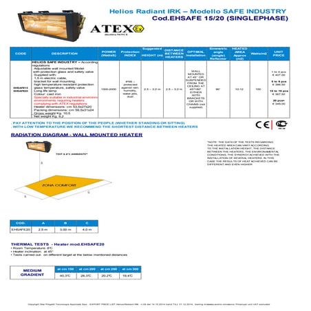 Star Progetti Helios Radiant IRK Modello SAFE INDUSTRY ATEX Infrared ...