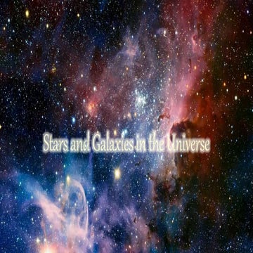 Science Form 2 Chapter 11:Stars and galaxies in the universe | PPTX