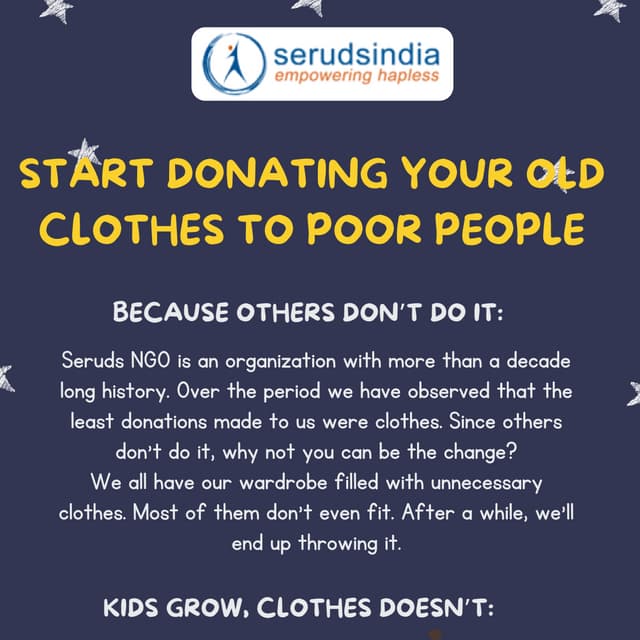 Start Donating your Old Clothes to Poor People | PDF