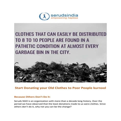 Start Donating your Old Clothes to Poor People kurnool | DOCX