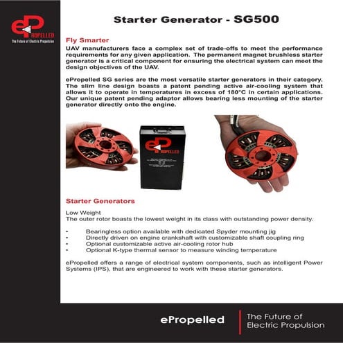 Starter generator-sg500 from ePropelled | PDF