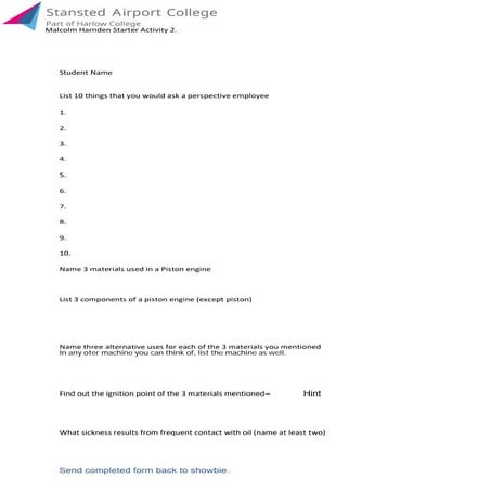 Starter activity 3 completed | PDF