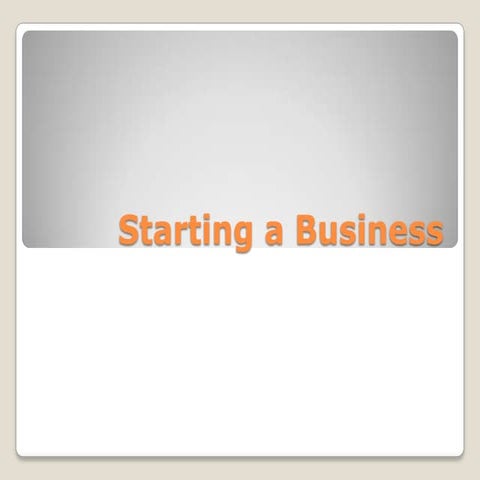 Starting a business | PPT